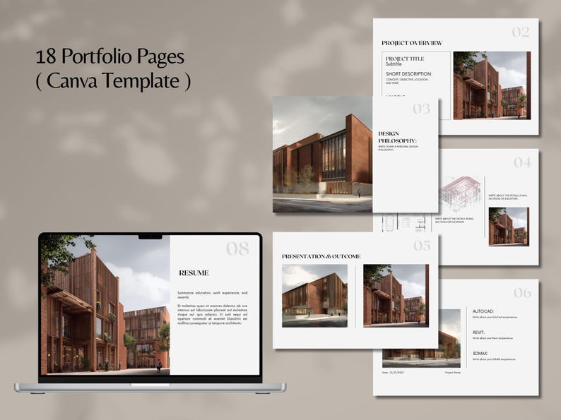Architecture Portfolio Template, Minimalist Interior Design Canva ...