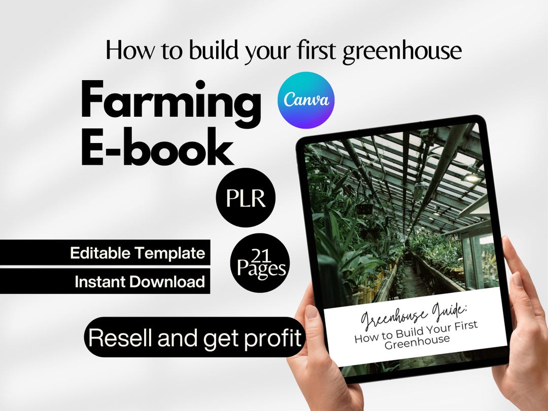 Plr Ebook Template, Canva Editable E-book, Farming PLR Book, Course ...