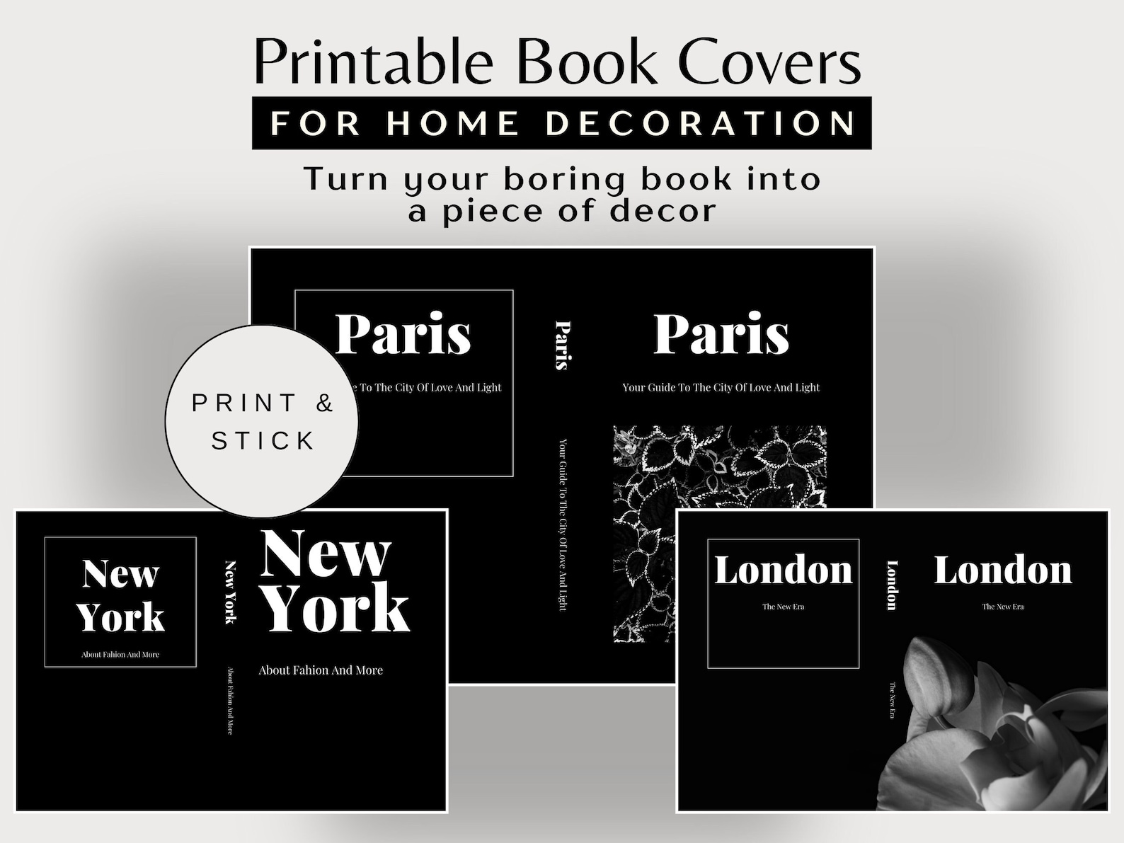Decorative Fake Book Cover Template Faux Coffee Table Books Printable ...