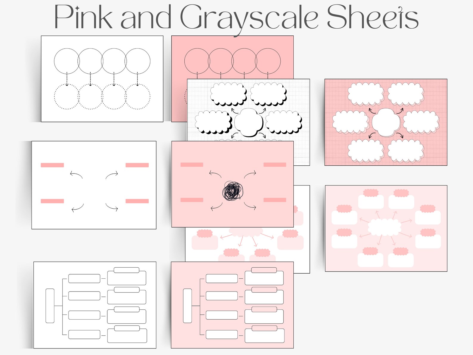 Mind Map Template Printable Mind Map Planner Brainstorm Diagrams Study ...