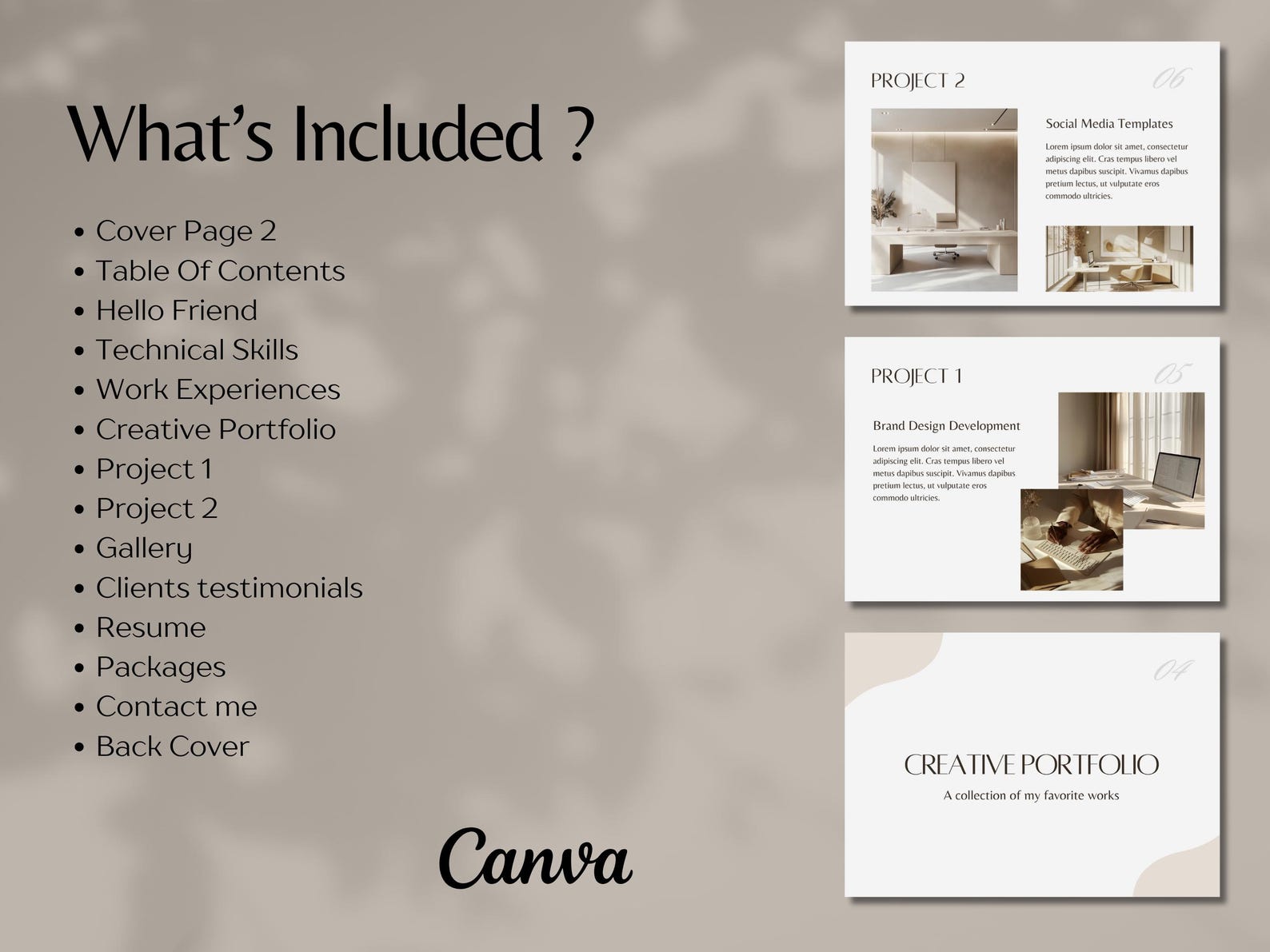 Editable Portfolio Template, Minimalist Freelancer Portfolio Canva ...