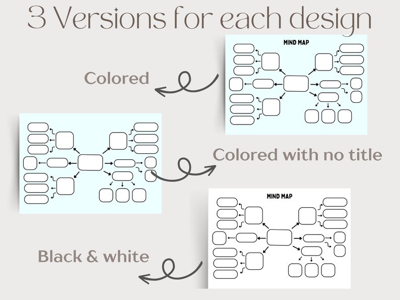 Mind Map Template Printable Mind Map Planner Brainstorm Diagrams Study ...