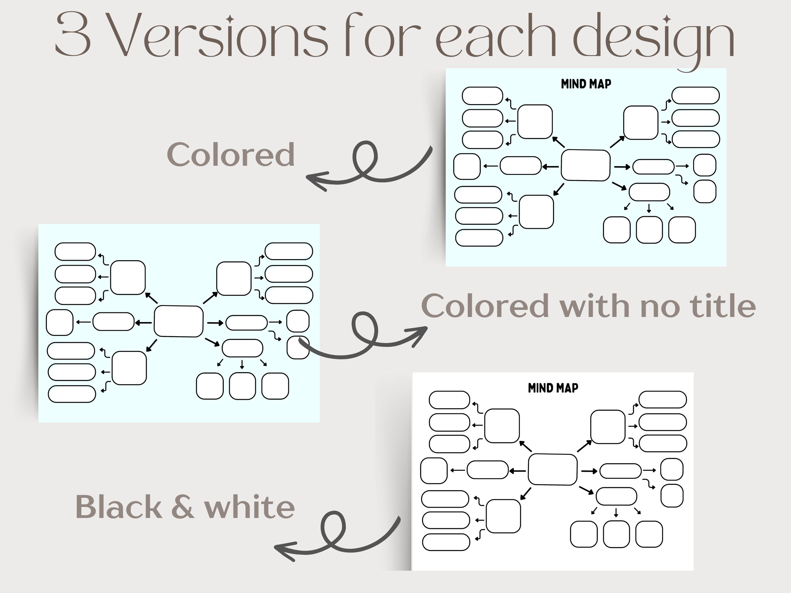 Mind Map Template Printable Mind Map Planner Brainstorm Diagrams Study ...