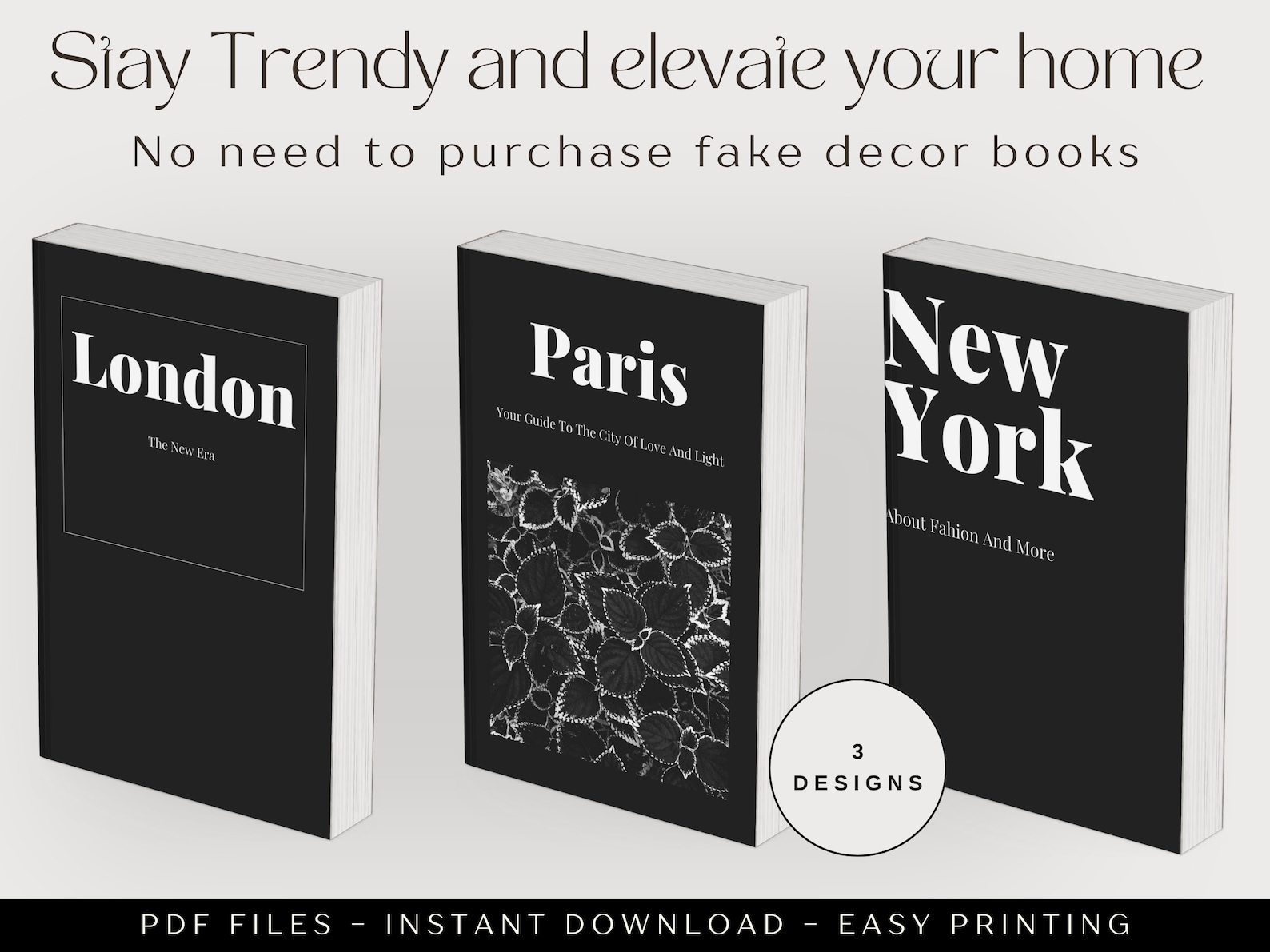 Decorative Fake Book Cover Template Faux Coffee Table Books Printable ...