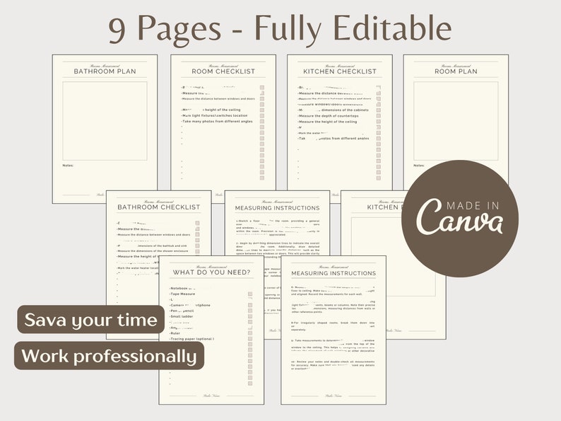 Rooms Measure Checklist Interior Design Site Measurement Template ...