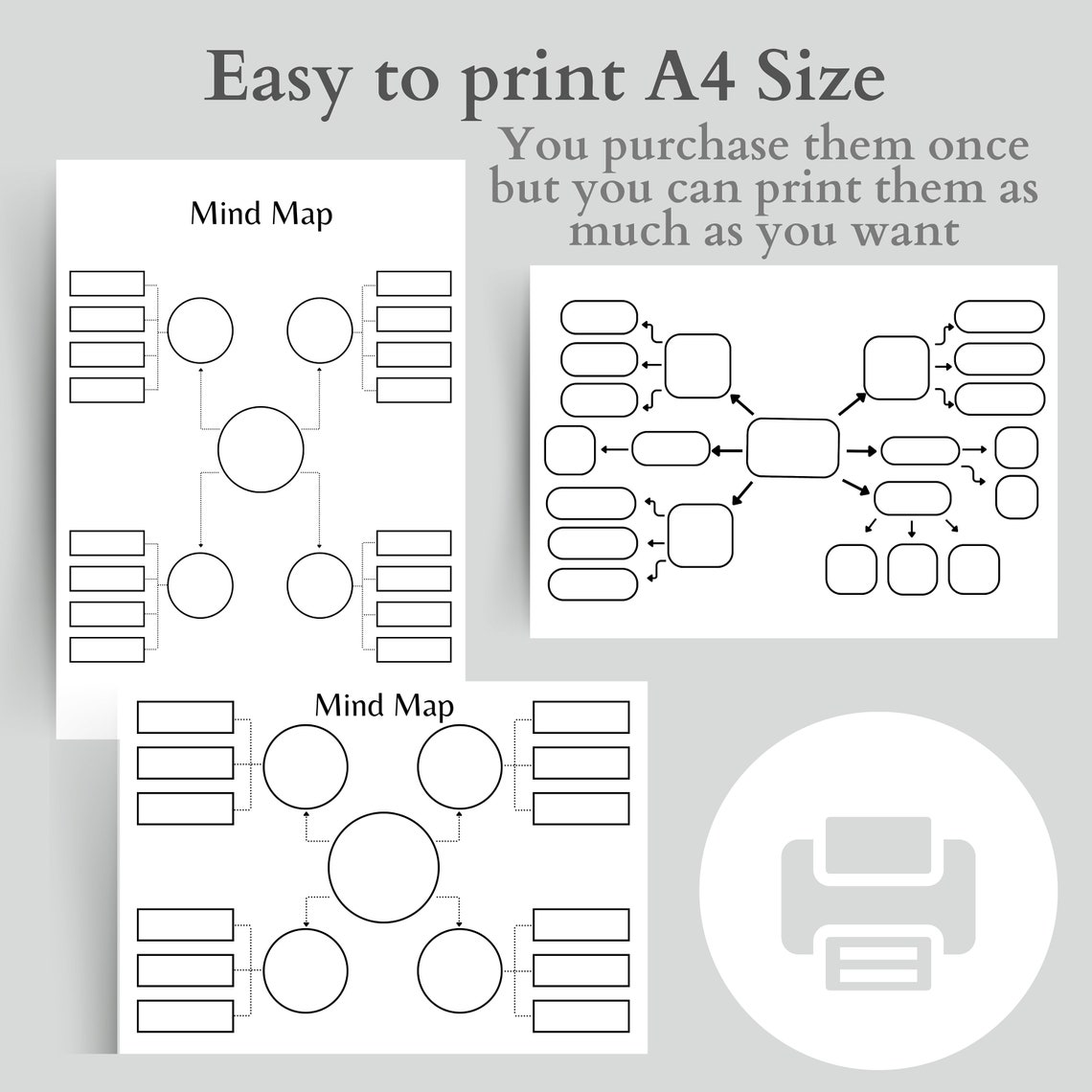 Mind Map Vorlage Druckbare Mind Map Planer Brainstorm - Etsy.de