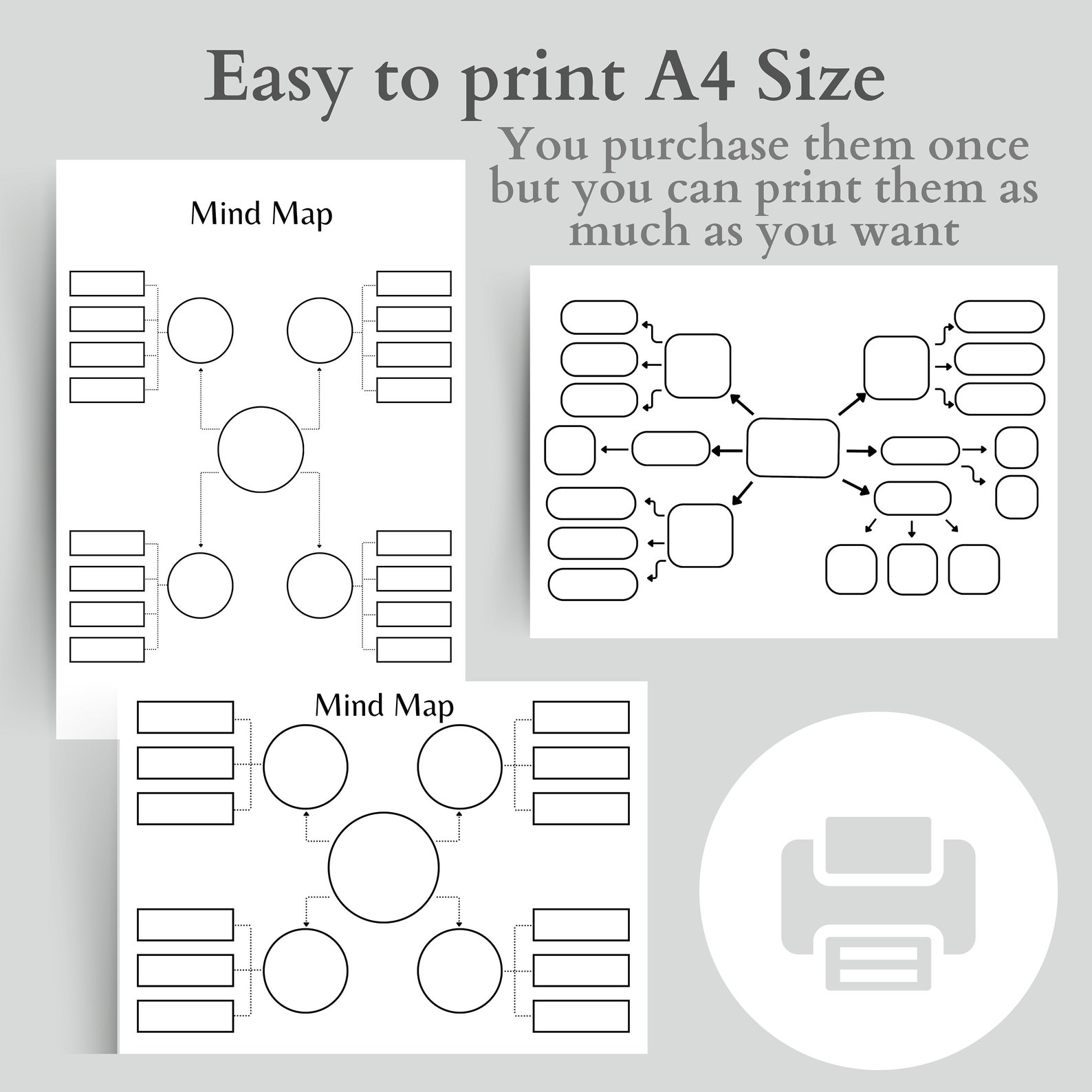 Mind Map Vorlage Druckbare Mind Map Planer Brainstorm - Etsy.de