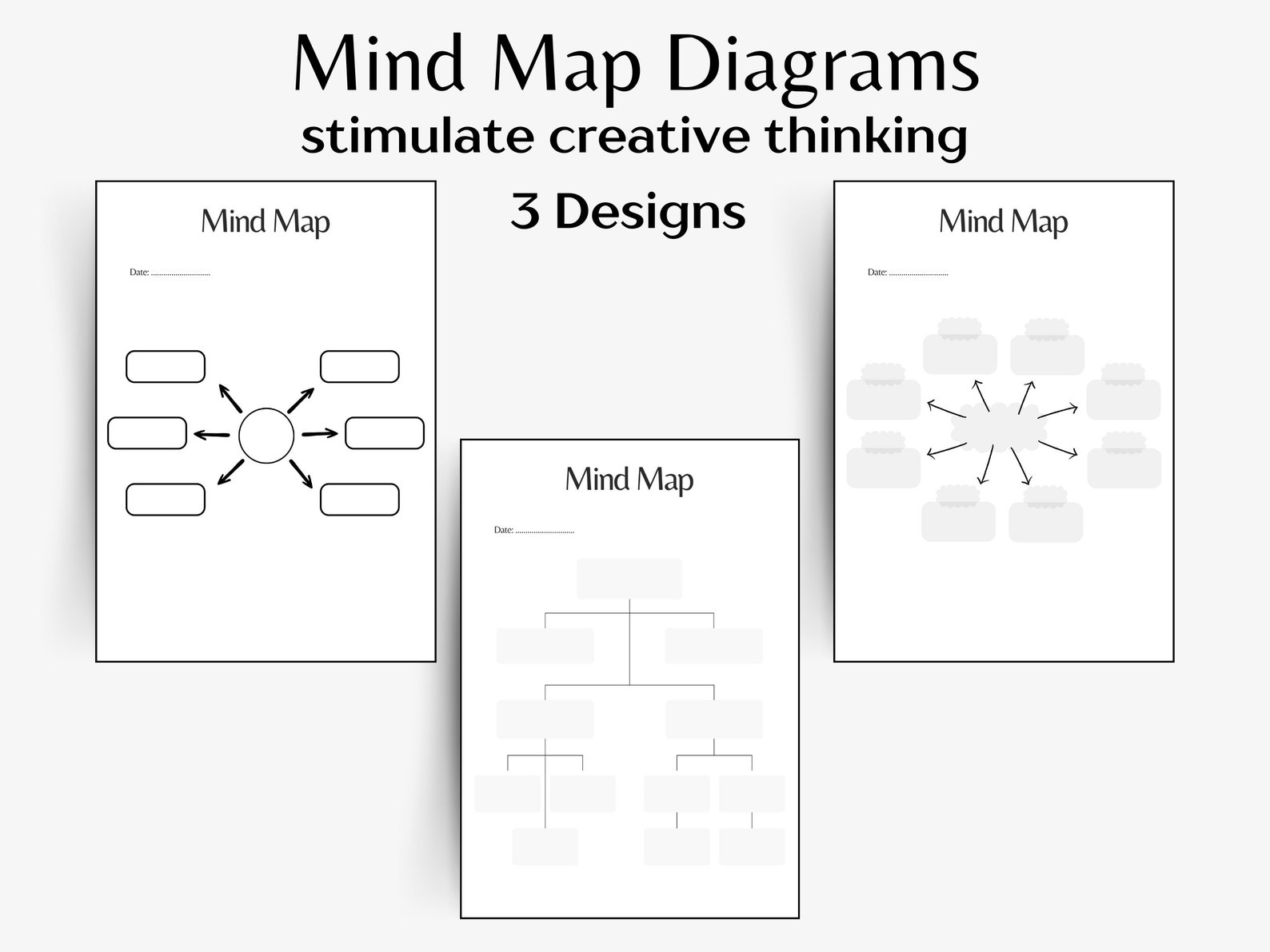 Brainstorm Template Bundle Productivity Digital Planner Mind Map ...