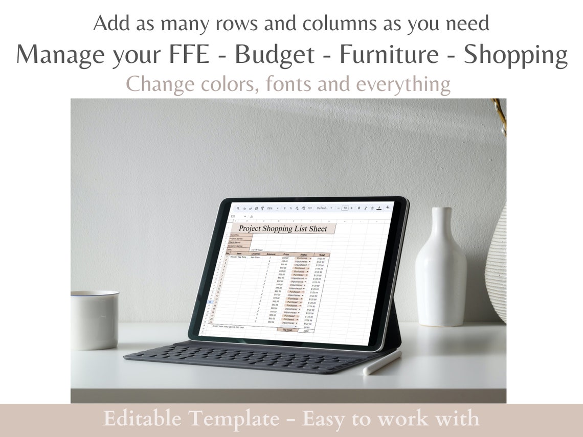 Interior Design Specifications Template FFE Interior Designer Project ...