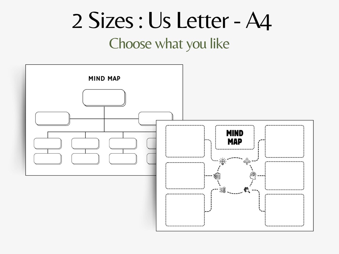 Mind Map Bundle Template School Printables Productivity Chart Study ...