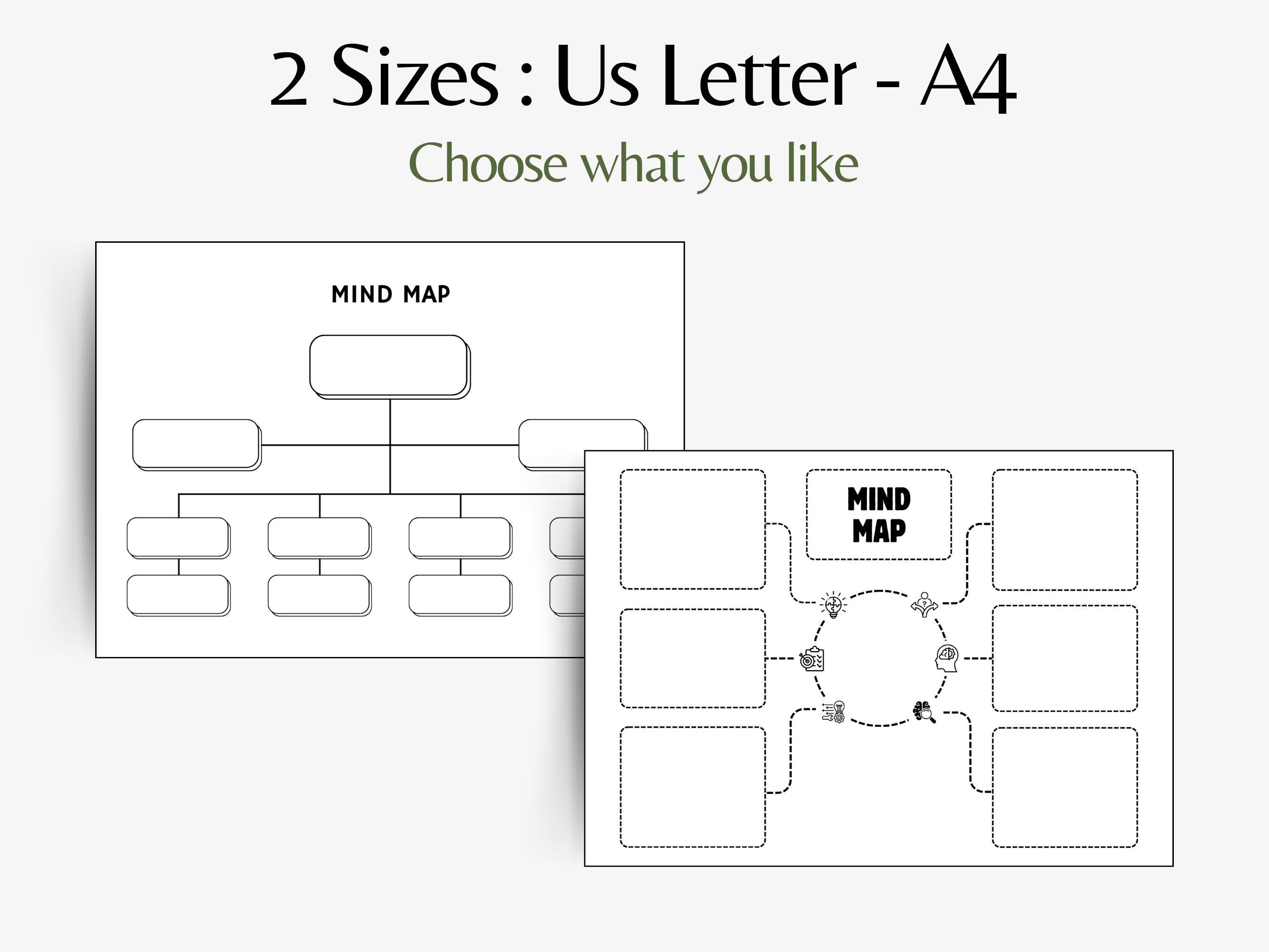 Mind Map Bundle Template School Printables Productivity Chart Study ...
