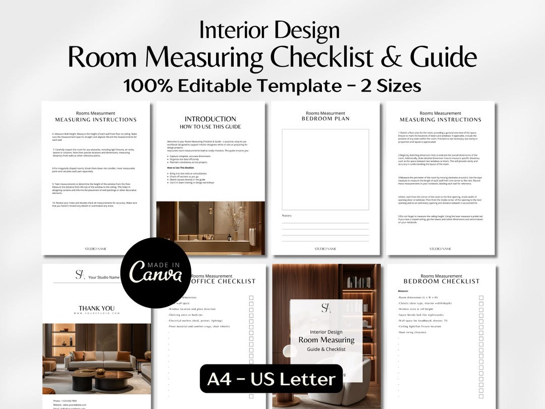 Site Measure Checklist Interior Design Room Measuring Template Interior ...