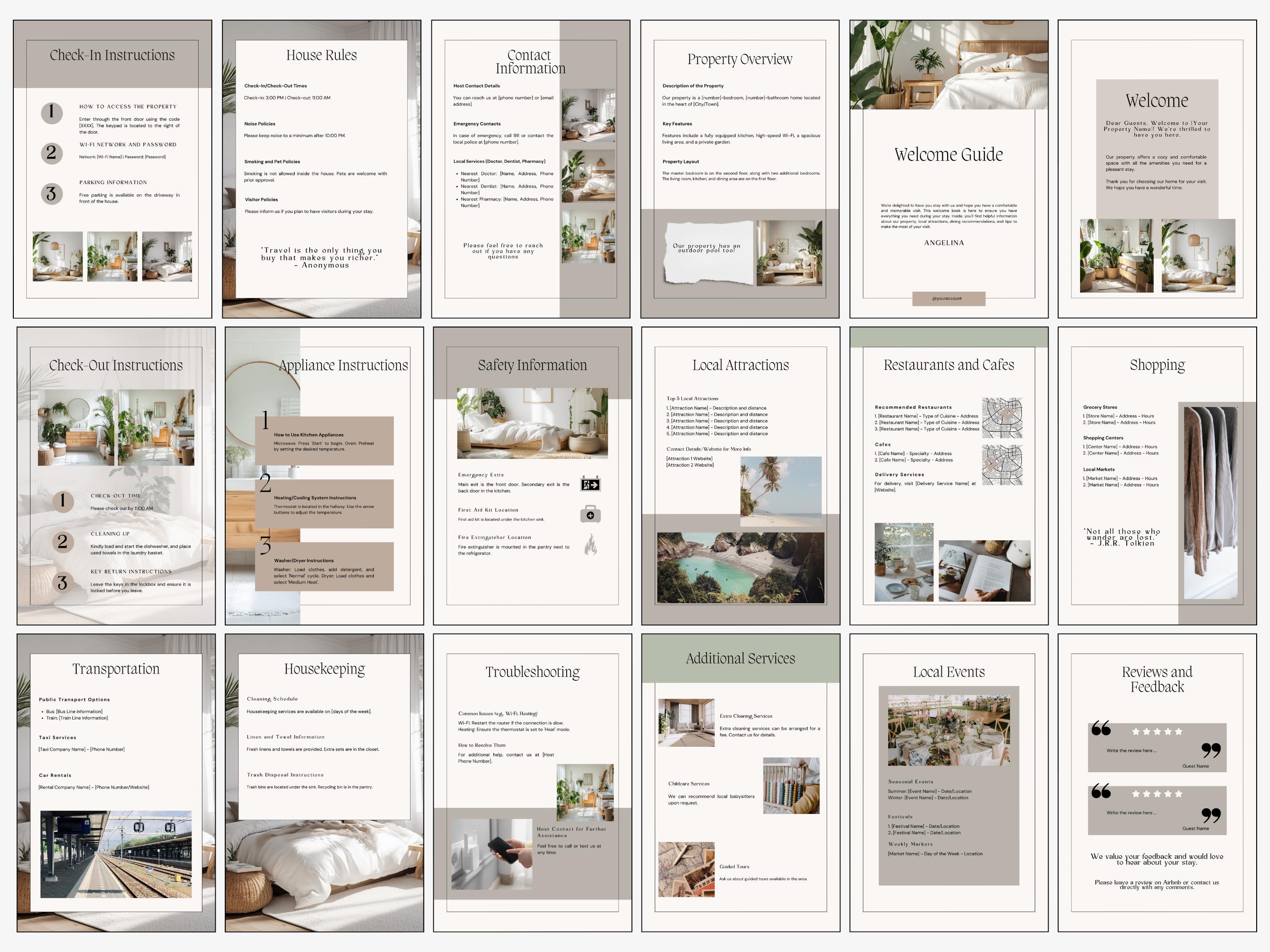 Airbnb Welcome Book Template Airbnb House Guide Editable Airbnb Signs ...