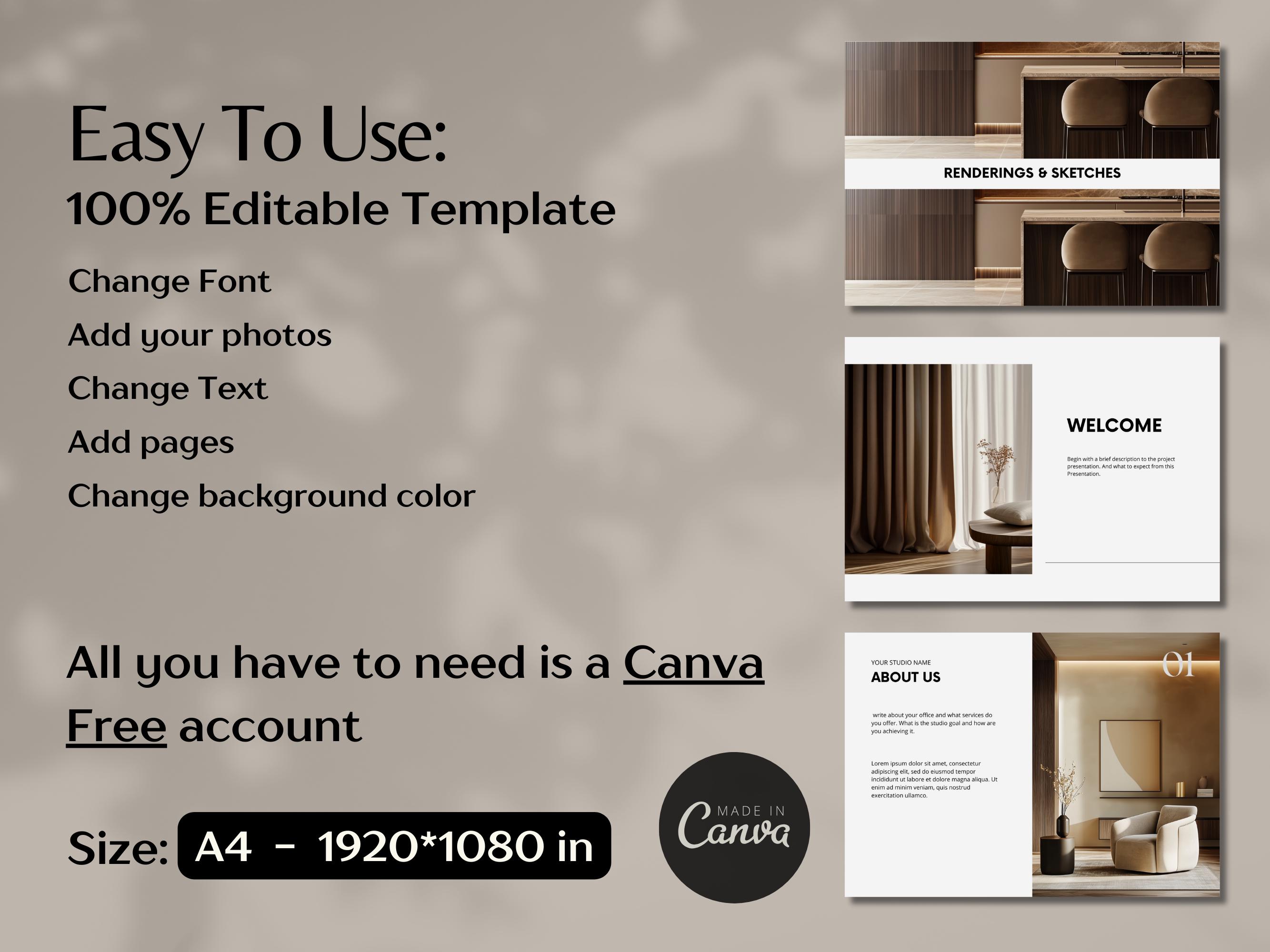 Interior Design Presentation Template, Interior Design Project Proposal ...