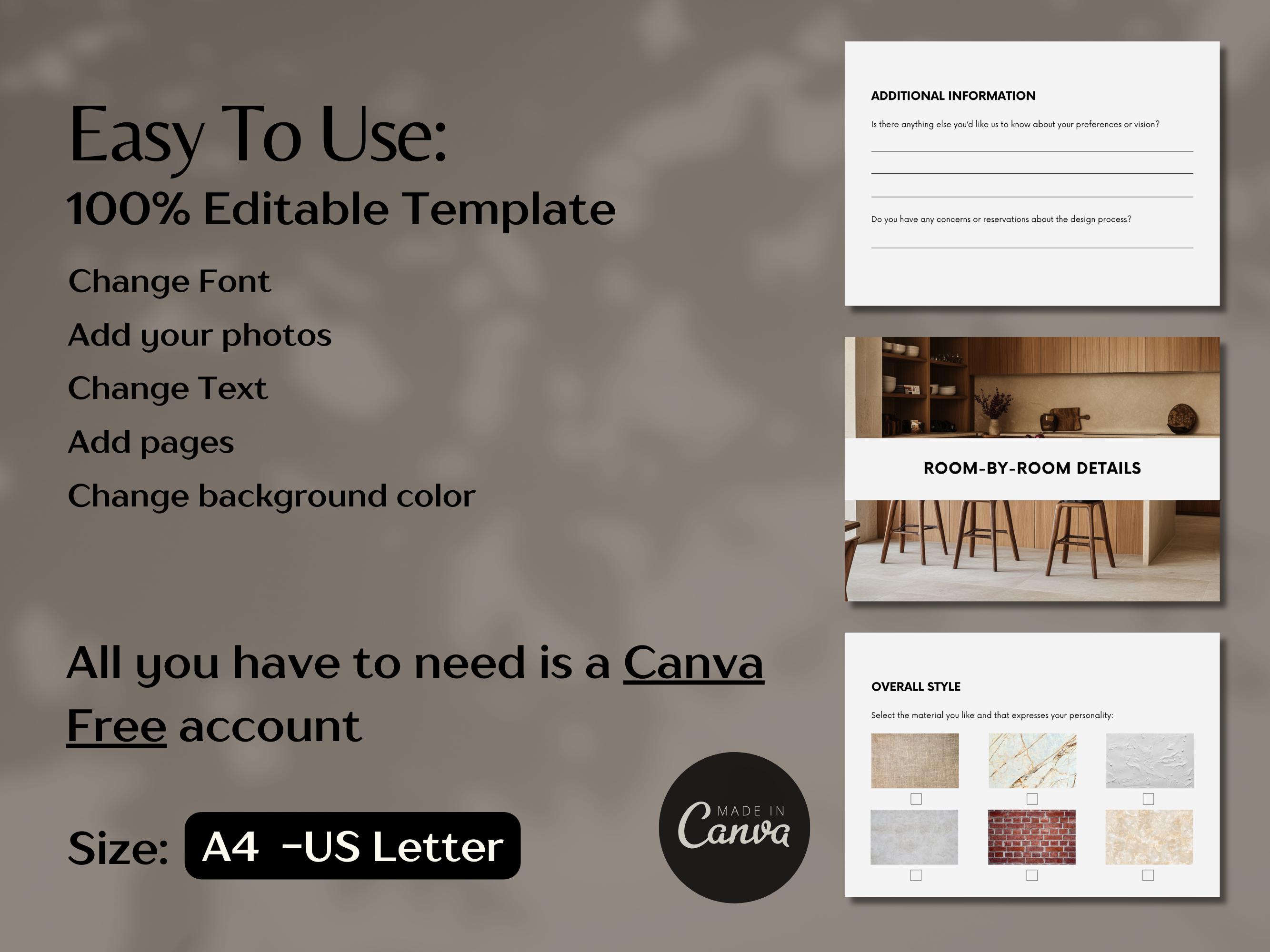 Interior Design Client Questionnaire Template, Interior Design Client ...