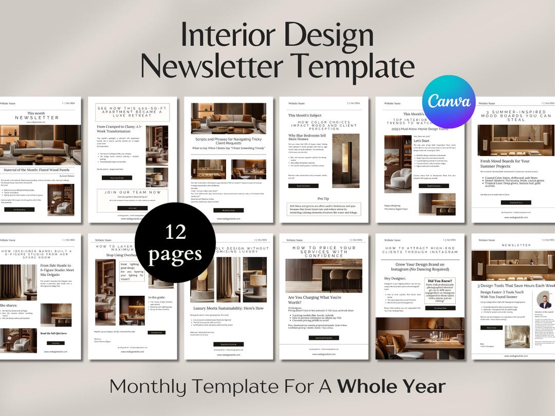 Interior Design Newsletter Editable Template, Interior Design Email ...
