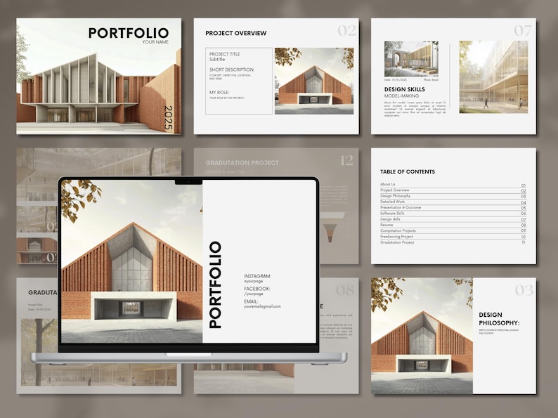 Architecture Portfolio Template, Minimalist Interior Design Canva ...