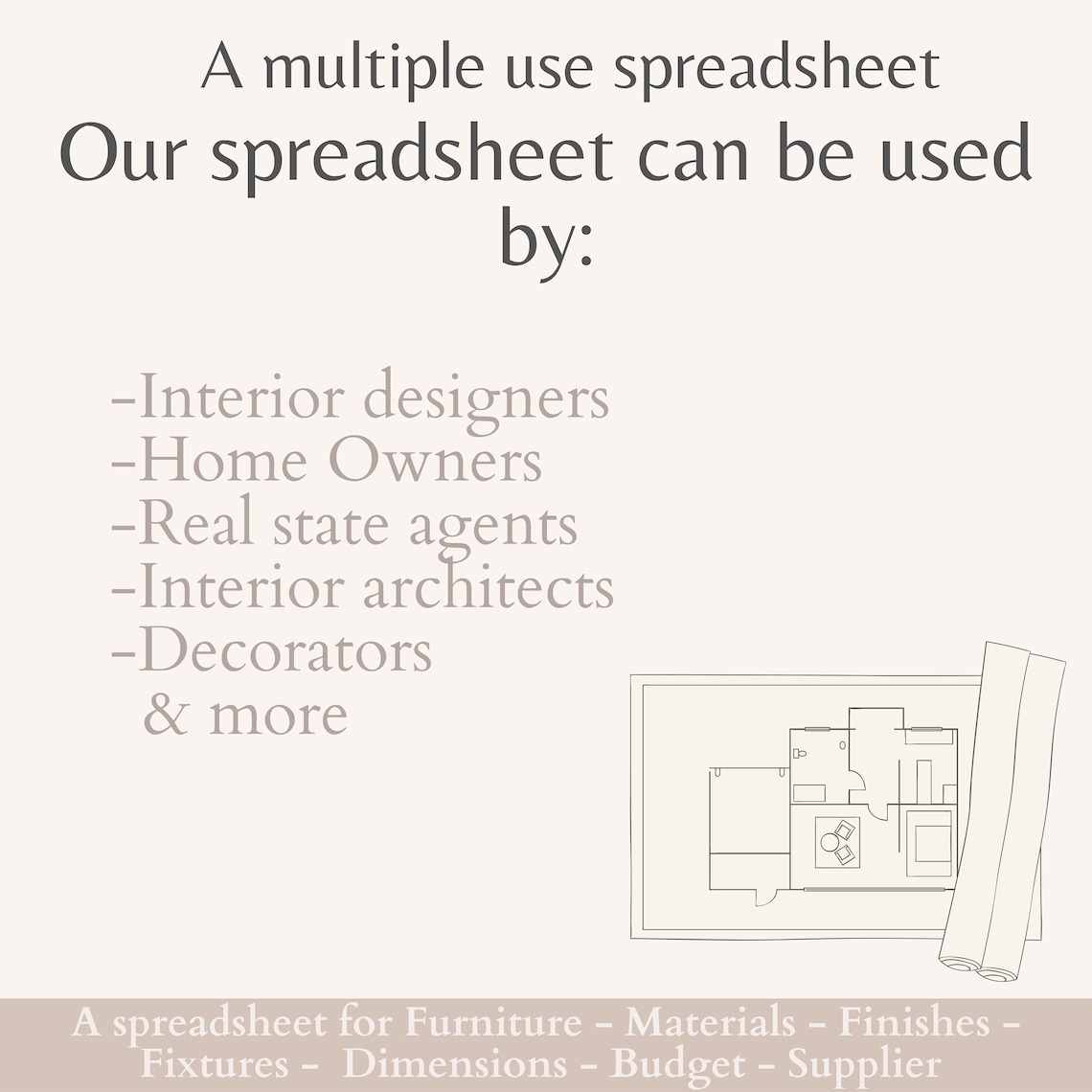 Interior Design Specifications Template Excel Template FFE Interior Designers Project Management ...