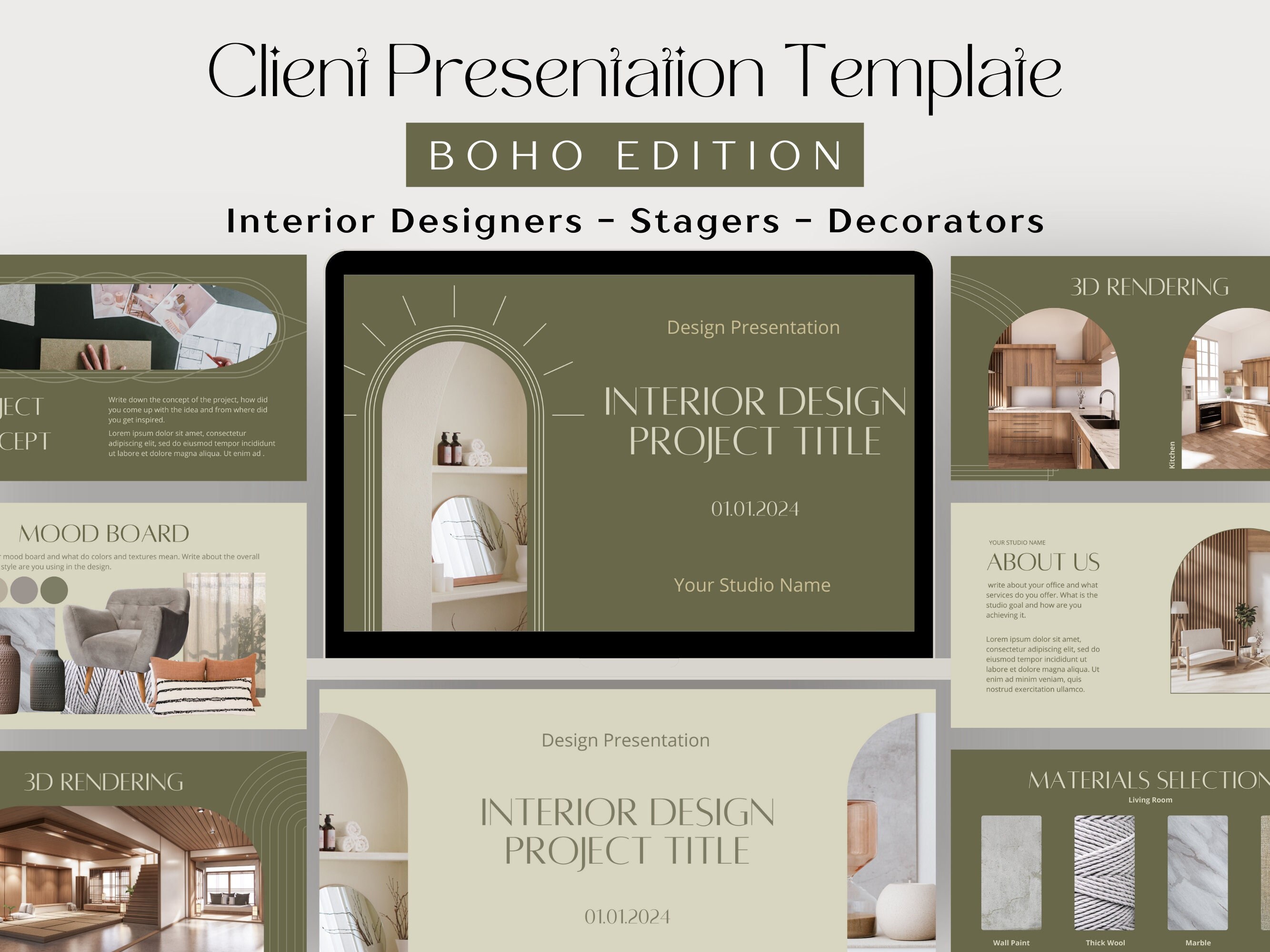 Interior Design Client Presentation Template,interior Design Mood Board ...
