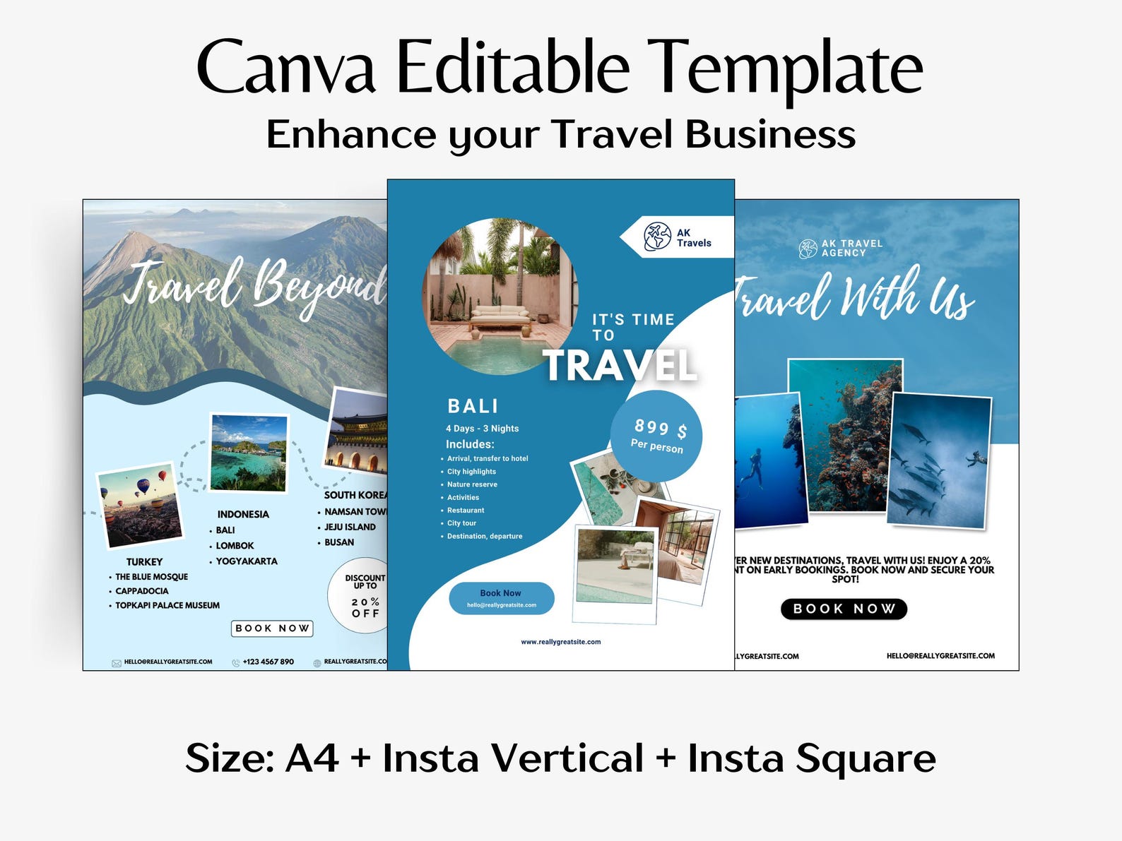 Travel Canva Template, Travel Instagram Post, Travel Flyer Template ...