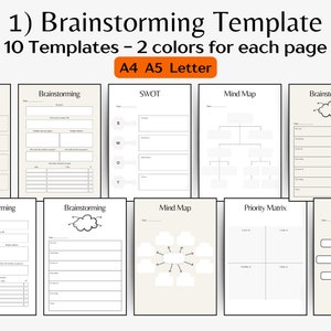 Mind Map Template, Brainstorming Printables, Mindmapping Sheets ...