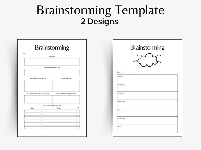 Brainstorm Template Bundle Productivity Digital Planner Mind Map ...