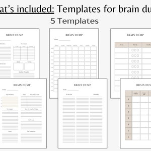 Brain Dump Bundle Template, Printable Brain Dump Planner, Ideas ...