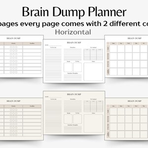 Brain Dump Planner Bundle Mind Map Template ADHD Weekly Planner Daily ...