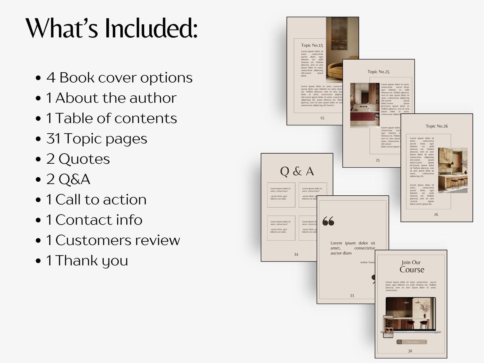 Interior Design Ebook Template Canva Editable Ebook Template Home Decor ...