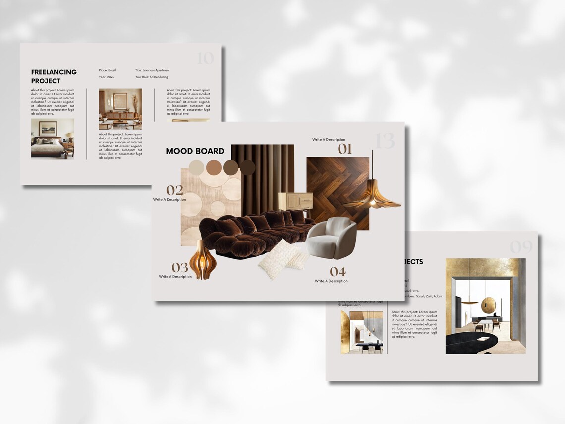 Interior Design Portfolio Template, Mid-century Interior Design ...