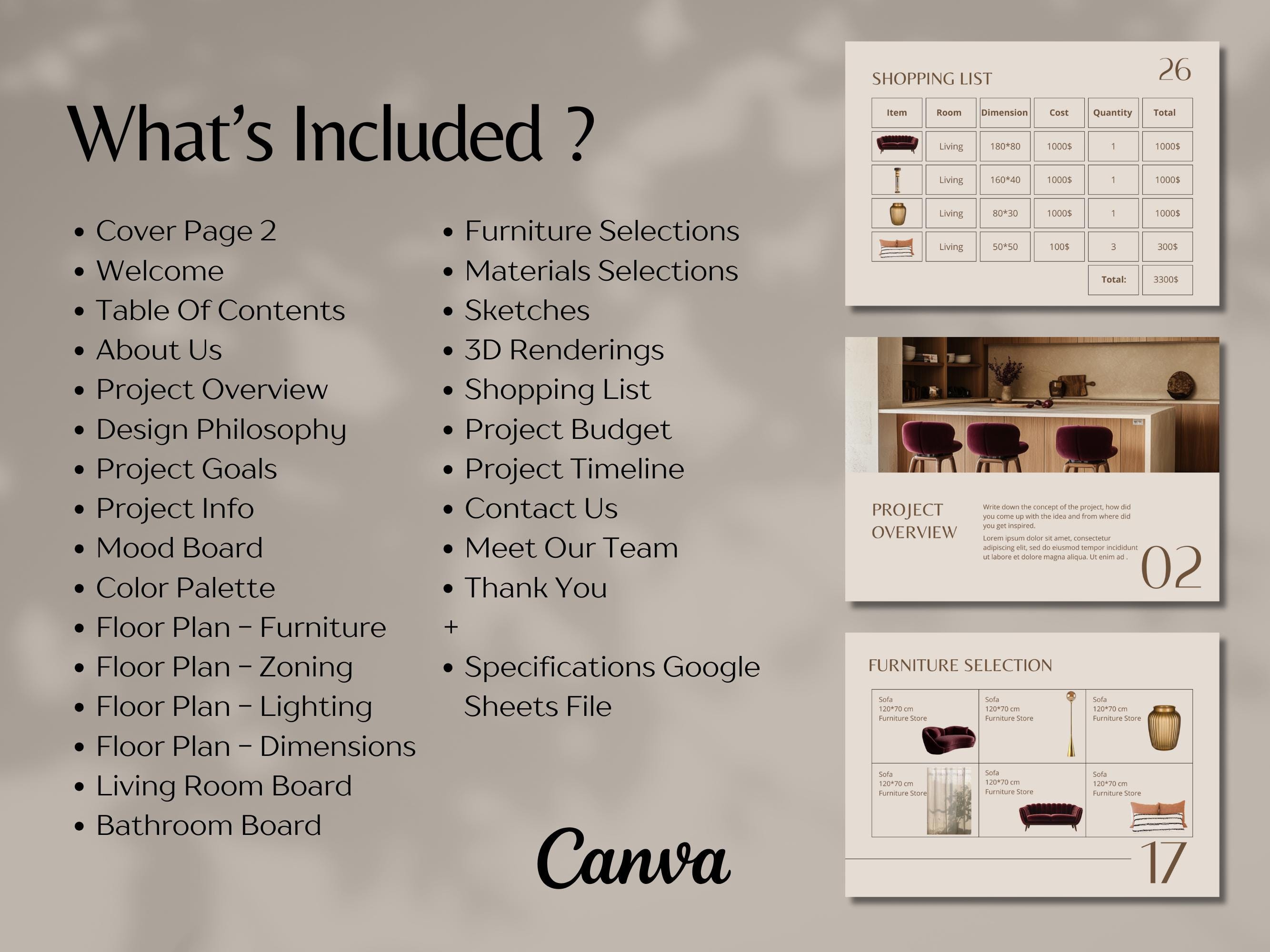 Interior Design Project Proposal Interior Presentation Canva Template ...