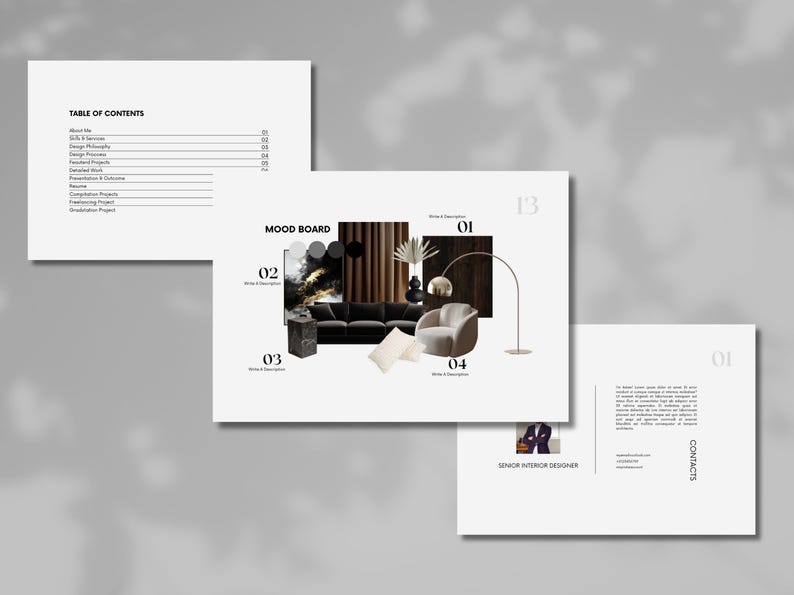 Interior Design Portfolio Template, Luxury Interior Design Template ...