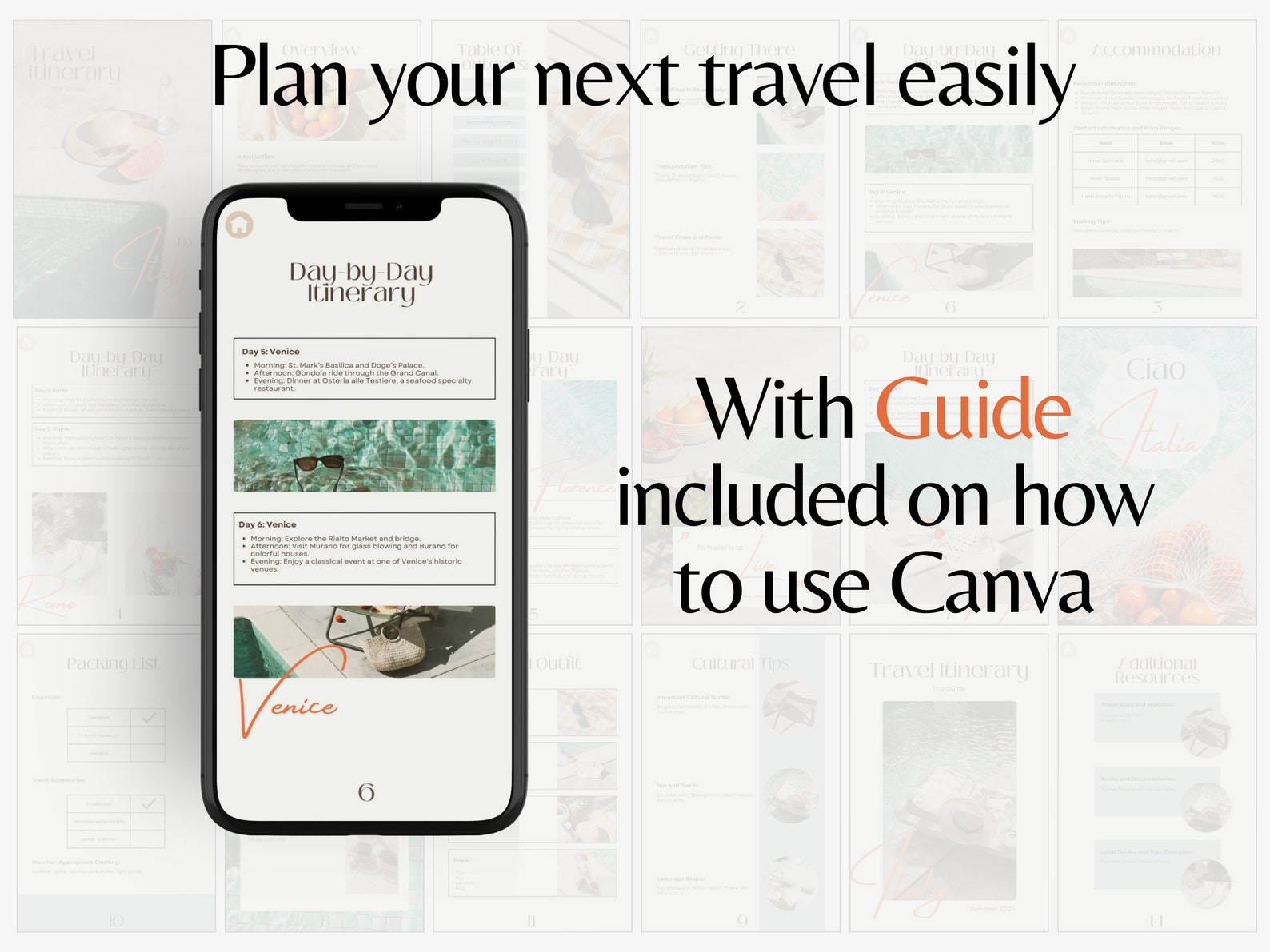 Travel Itinerary Template Printable Travel Guide Editable Trip Book ...