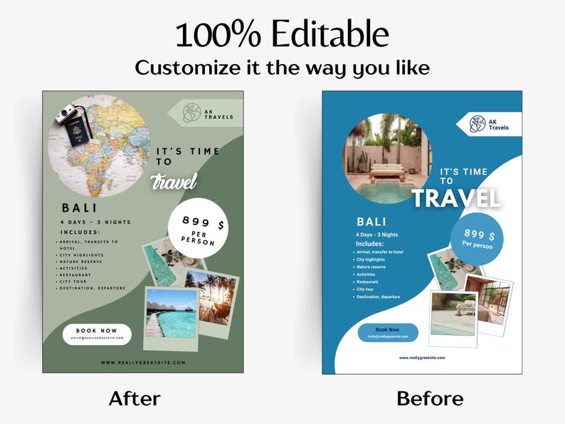 Travel Canva Template, Travel Instagram Post, Travel Flyer Template ...