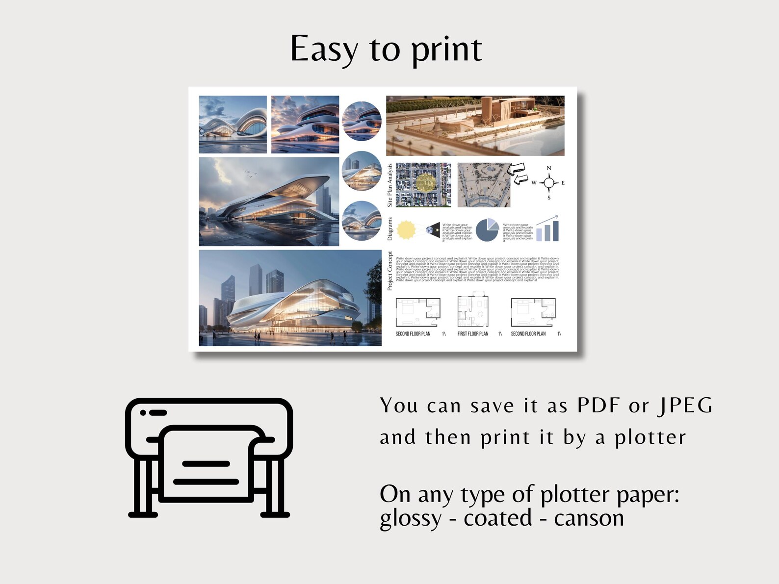 Architecture Poster Canva Template Architecture Presentation Board ...