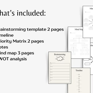 Brainstorm Template Bundle Productivity Digital Planner Mind Map ...