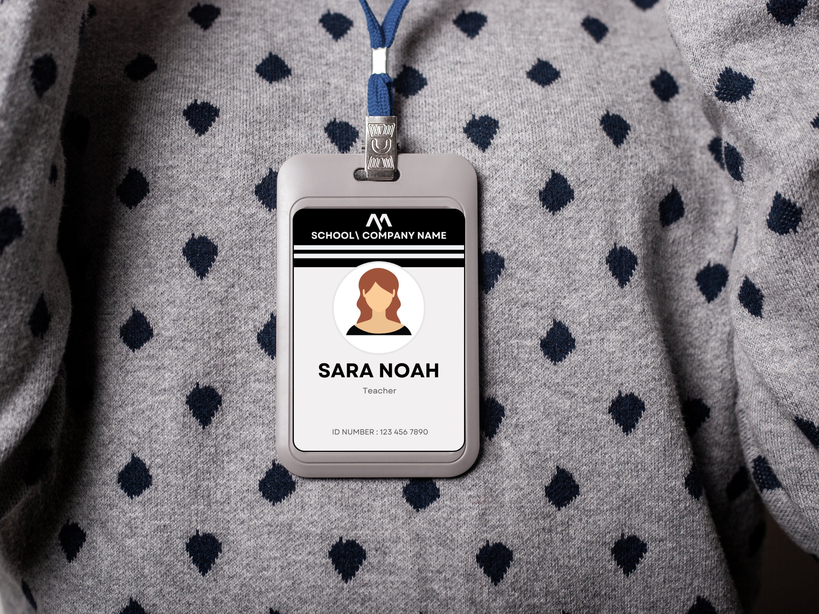 ID Badge Template - ID Card Editable Template - Work Name Tag ...