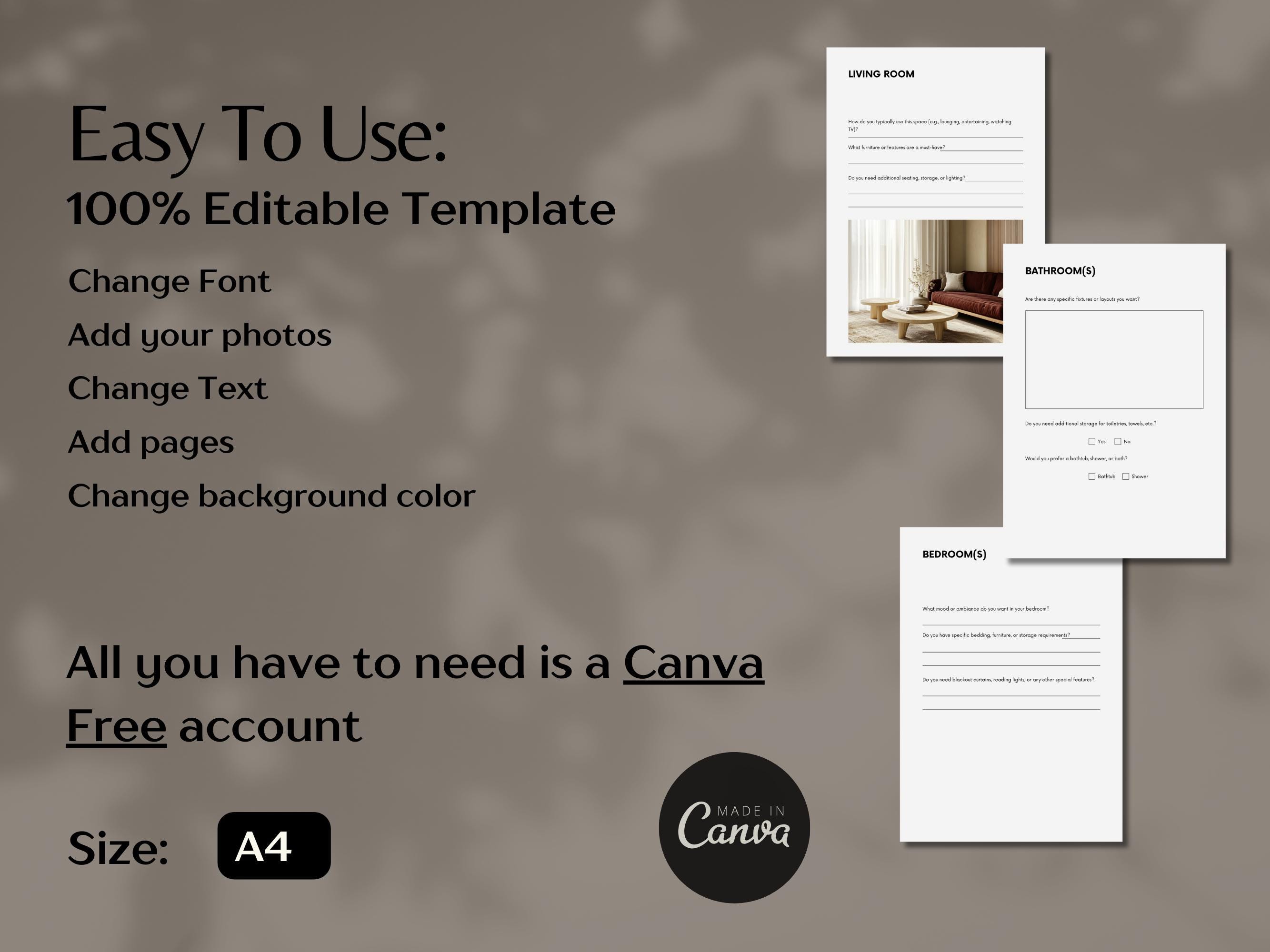 Interior Design Questionnaire Template, Client Onboarding Question ...
