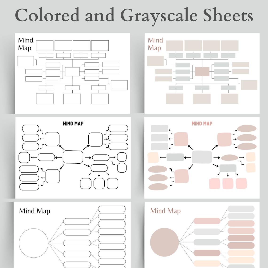 Mind Map Template Printable Mind Map Planner Brainstorm Diagrams Study ...