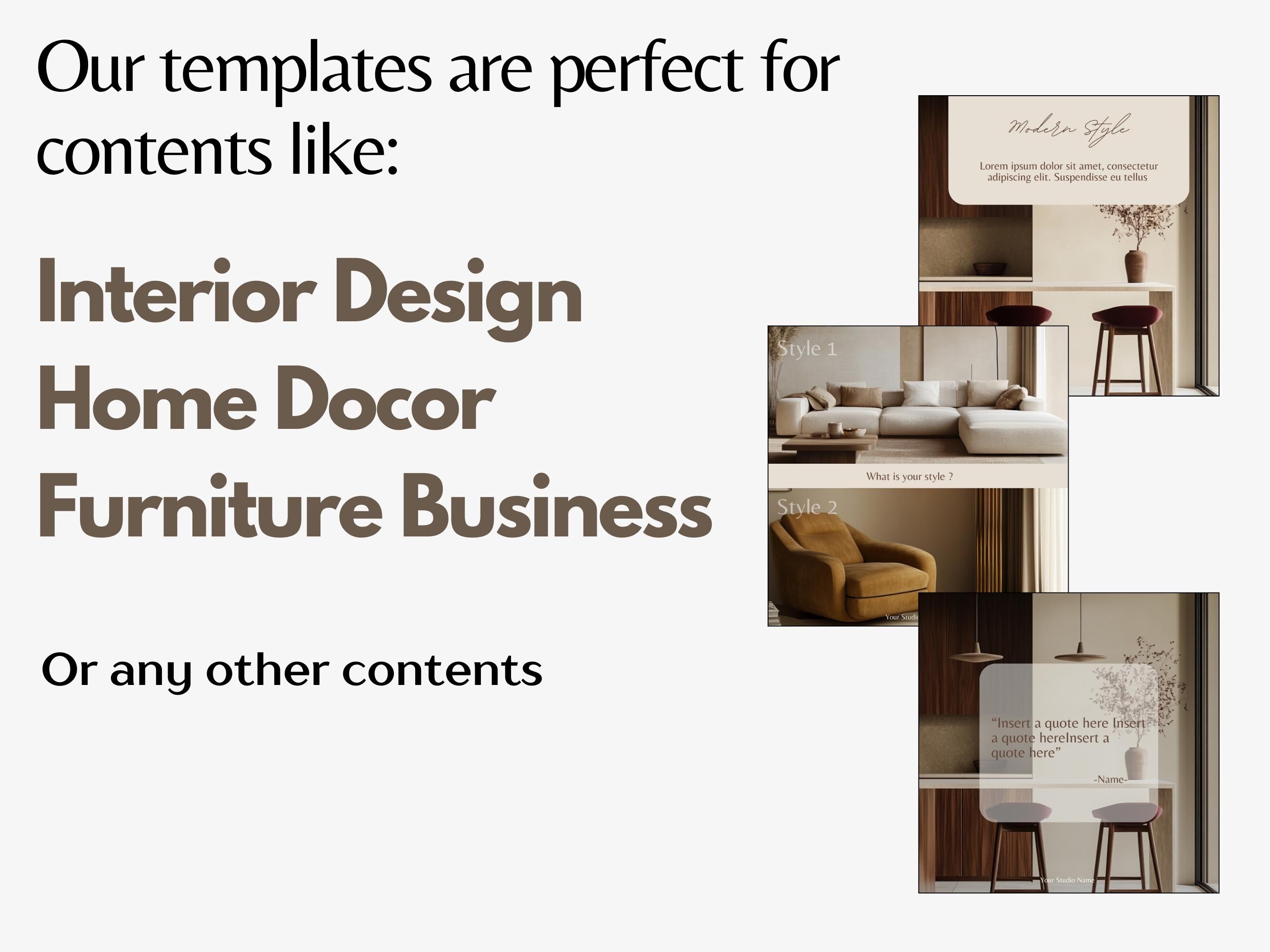 Interior Design Instagram Post Template Home Decor Social Media ...