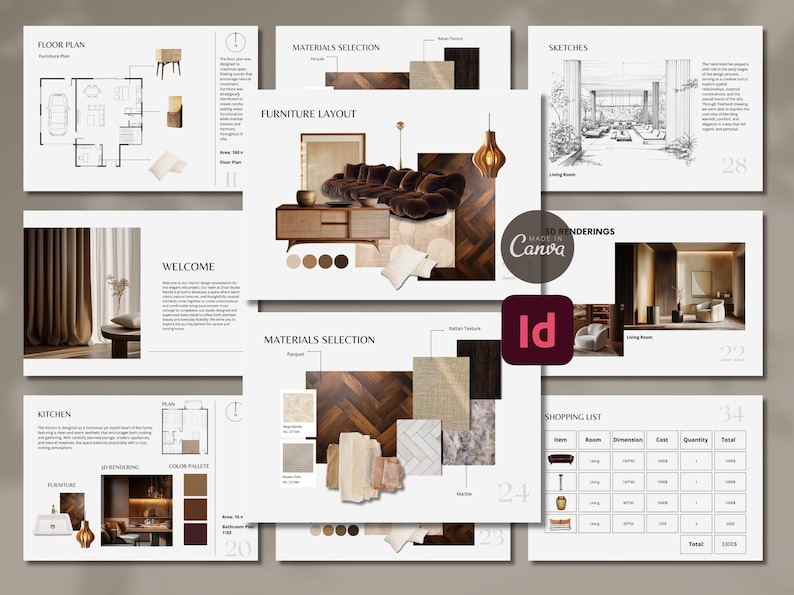 Interior Design Presentation Template, Interior Design Project Proposal ...