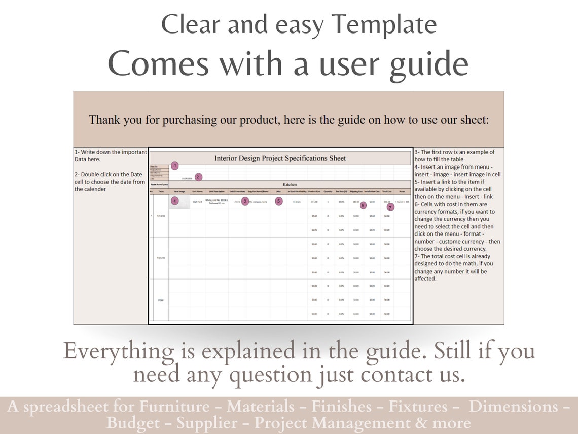 Interior Design Specifications Template FFE Interior Designer Project ...