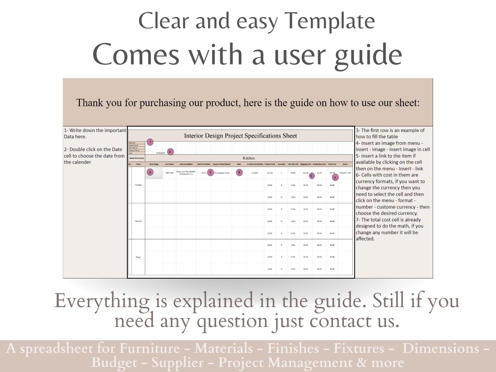Interior Design Specifications Template FFE Interior Designer Project ...