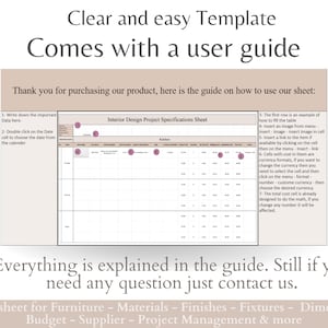 Interior Design Specifications Template FFE Interior Designer Project ...