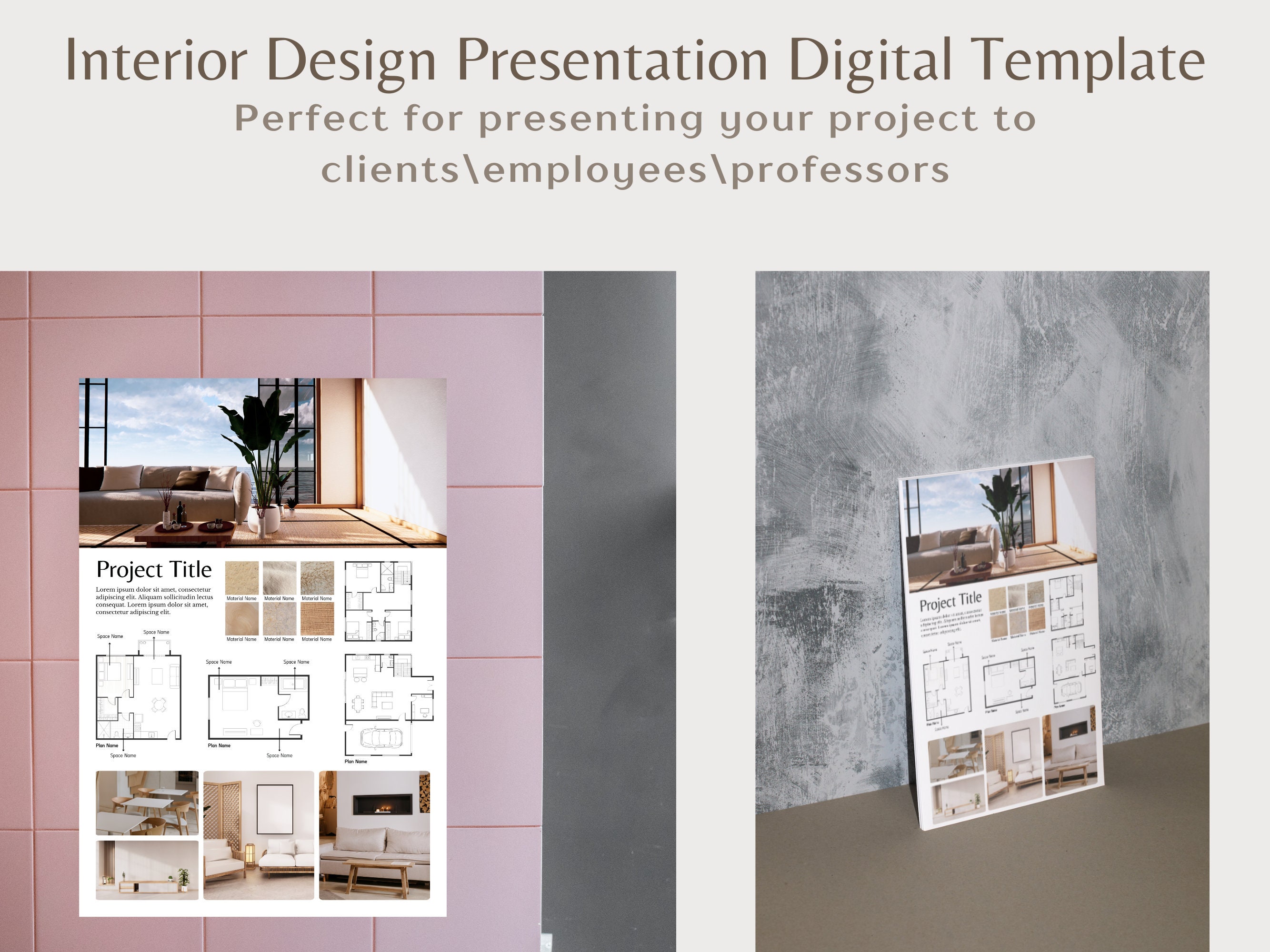 Interior Design Poster Template Interior Design Board Digital Interior ...