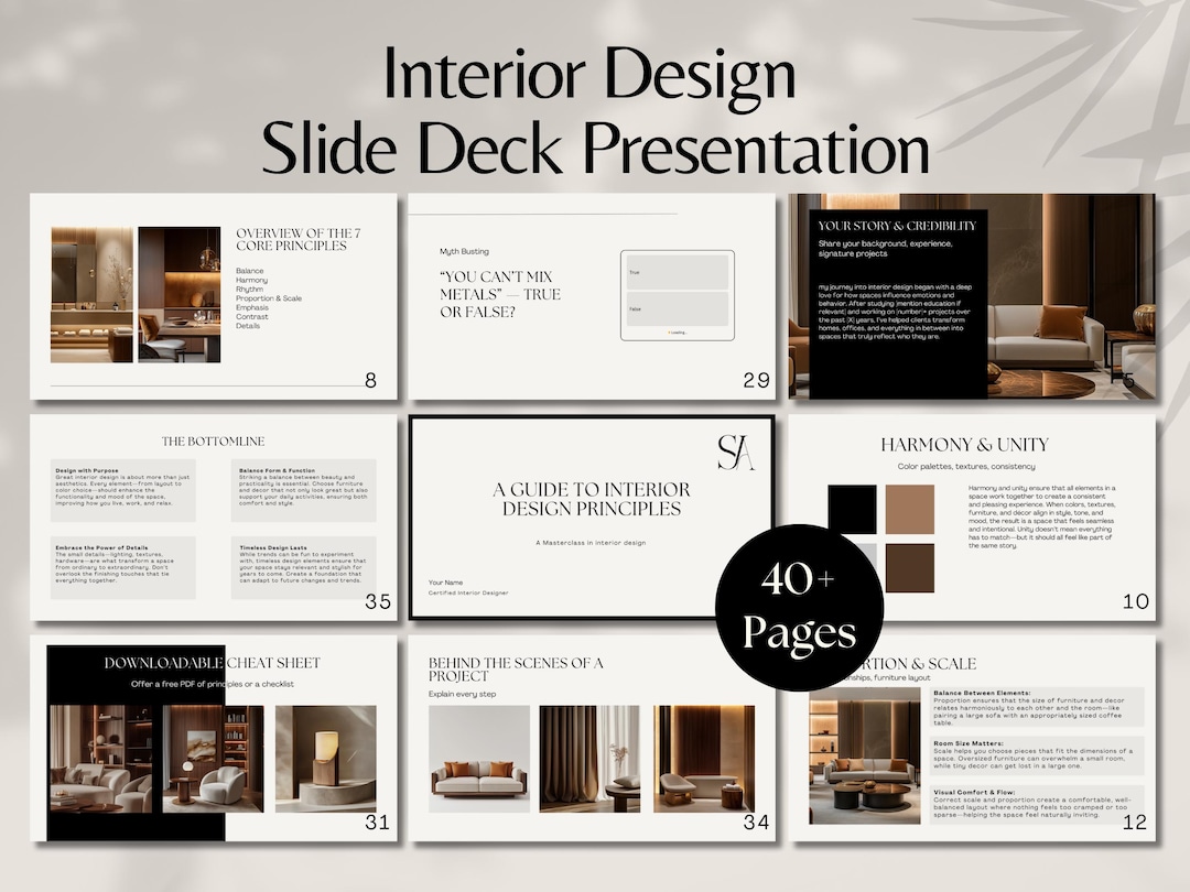Interior Design Slide Deck Template, Interior Design Course ...