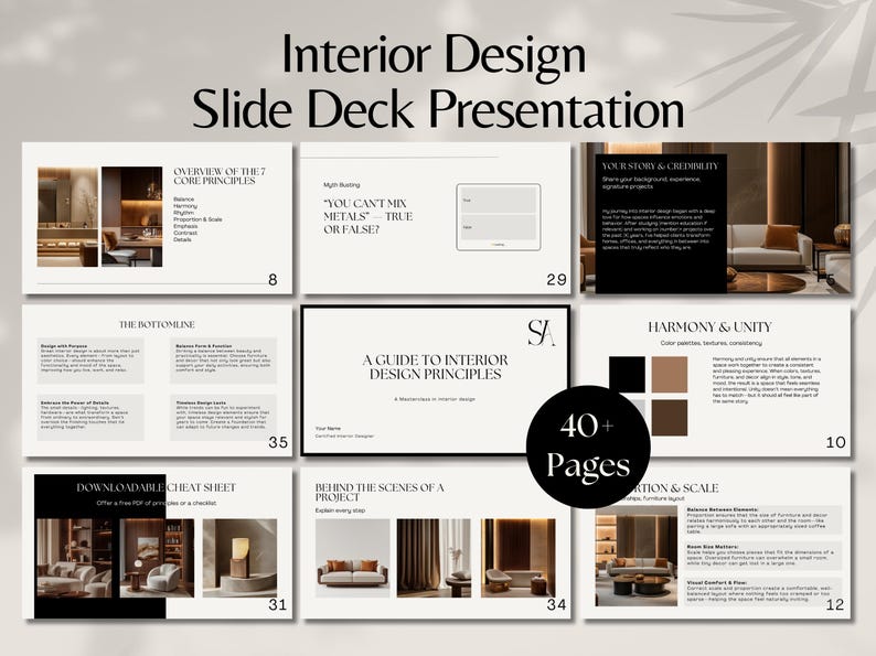 Interior Design Slide Deck Template, Interior Design Course ...