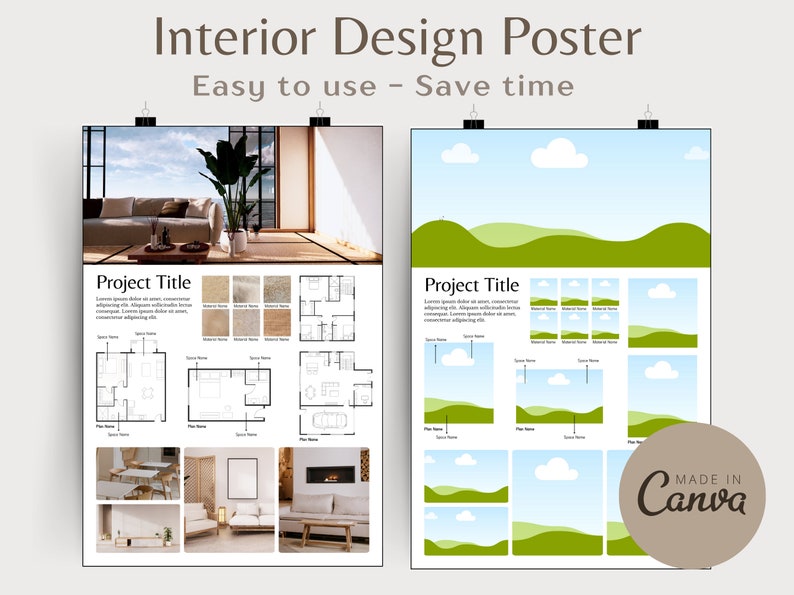 Interior Design Poster Template Interior Design Board Digital Interior ...