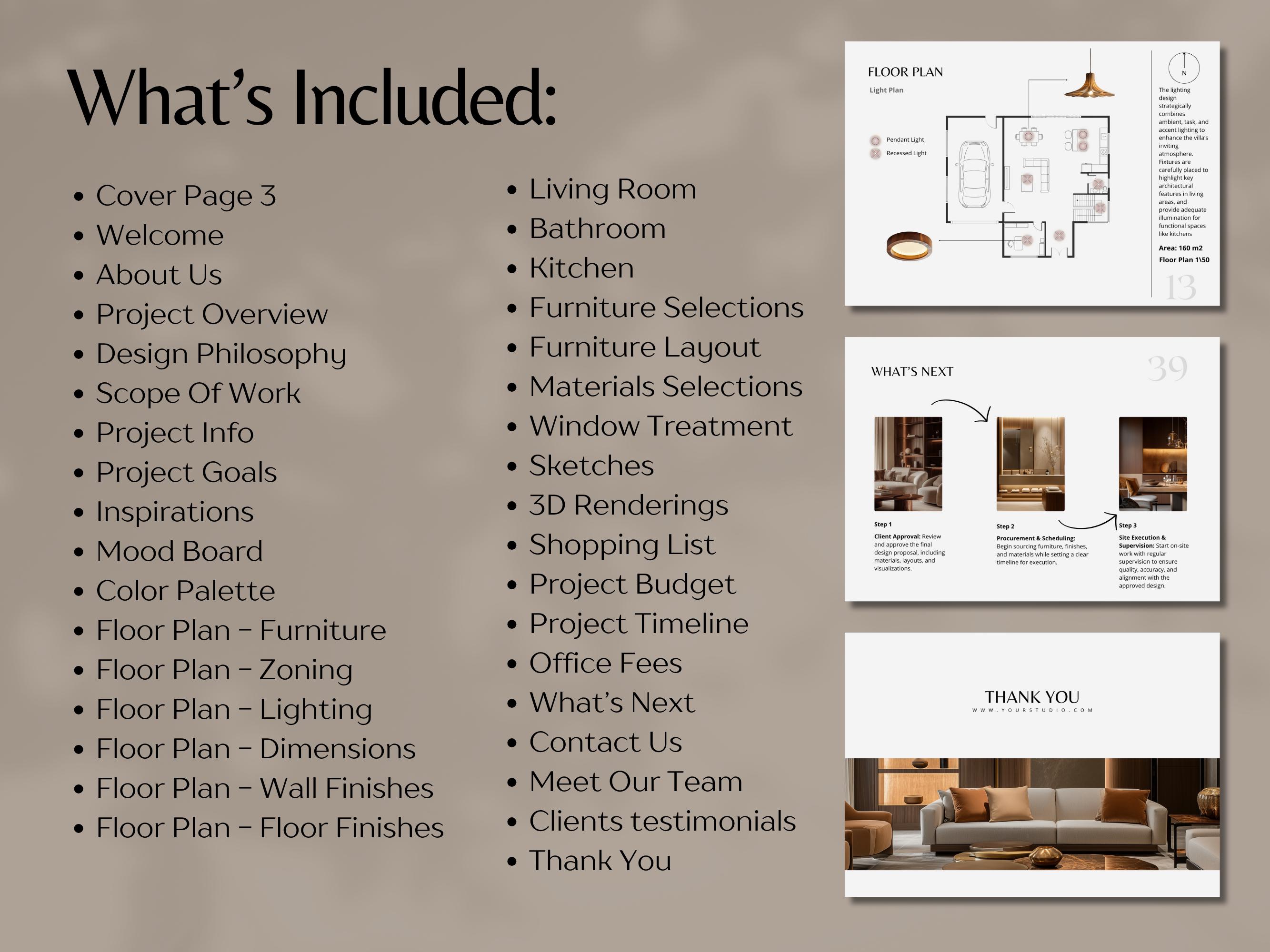Interior Design Presentation Template, Interior Design Project Proposal ...