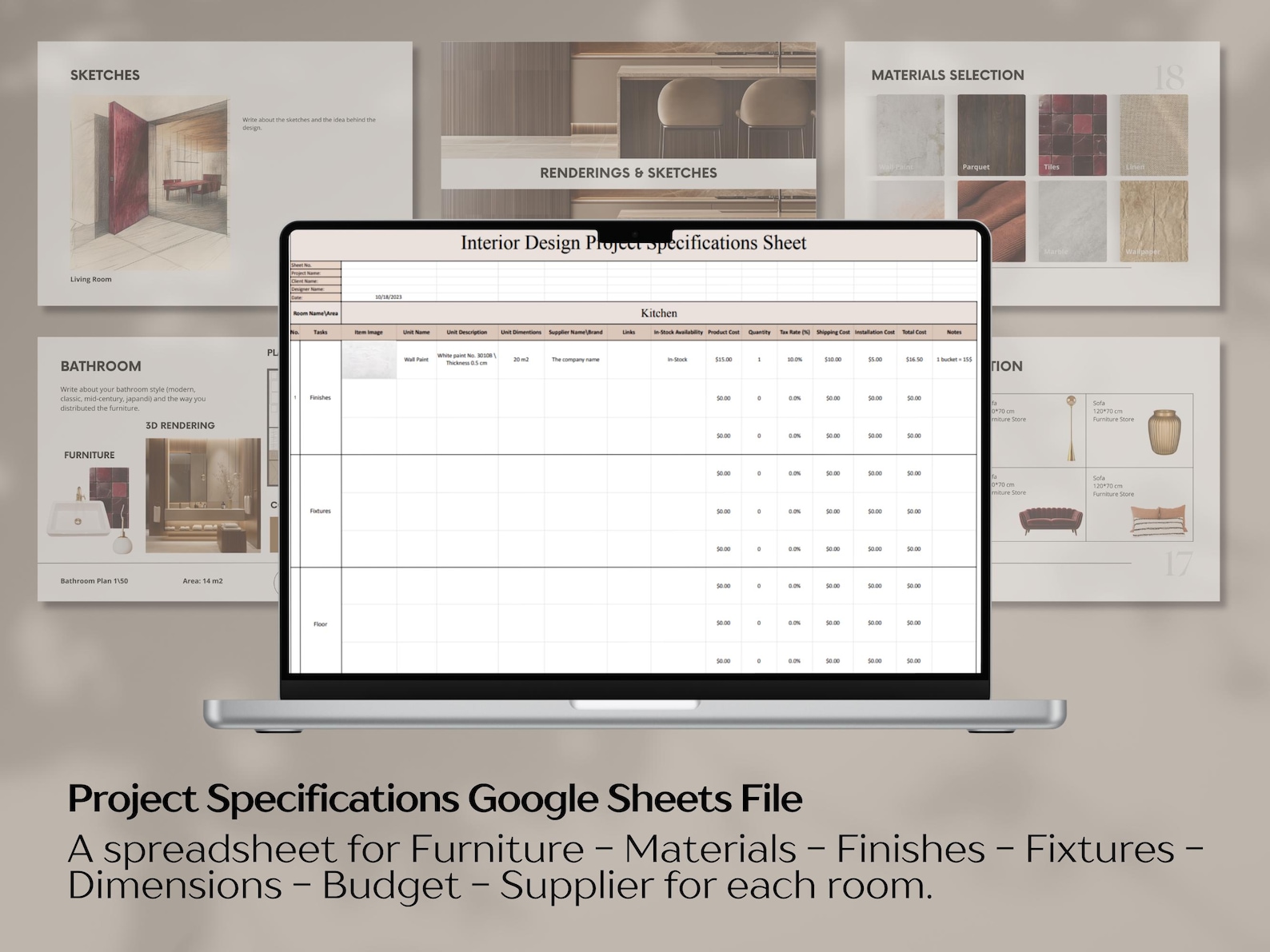 Interior Design Presentation Template, Interior Design Project Proposal ...